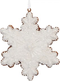 Závěsná dekorace perníková vločka Frosted Ginger - 9*1*10 cm