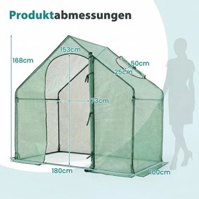 Costway Fóliový skleníkový skleník s PE krytem a kovovým rámem skleník