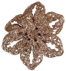 Umělá květina / dekorace magnolie bronzová – 6x2 cm