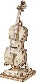 RoboTime 3D dřevěné puzzle Violoncello / od 8 let / 58 dílků / Obtížno