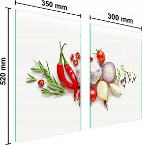 Skleněná Ochranná Deska Do Kuchyně 65x52 Zelenina