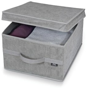 Šedý úložný box Domopak Stone Large, 50 x 38 cm