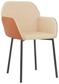 Jídelní židle 2 ks krémové textil a umělá kůže - Default Title