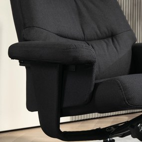 HOMCOM Relaxační křeslo s taburetem, čalouněné TV křeslo s funkcí polohování, houpací funkce, otočné polohovací křeslo se sametovým vzhledem, do obýv…