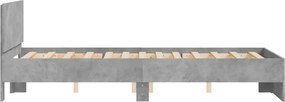 Rám postele s čelem betonově šedý 135 x 190 cm 3207507