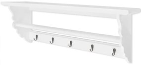 Věšák na kabáty MDF bílý, v barokním stylu 242644