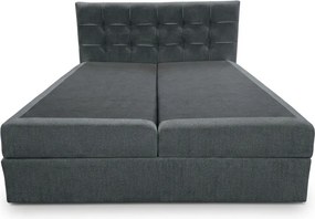 Čalouněná postel boxspring DIRELIS VIBE 140x200 cm tmavě šedá Matrace: Matrace Bonell pružinová