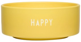 DESIGN LETTERS Porcelánová miska Yellow Happy, žlutá barva, porcelán