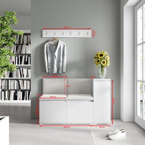 Eka Předsíňová stěna s čalouněnými panely Trinity 25 - Grafit / Okrová 2325