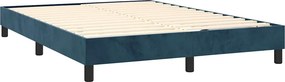 Box spring postel s matrací tmavě modrá 140x190 cm samet 3130839