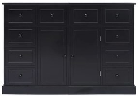 vidaXL Příborník s 10 zásuvkami černý 113 x 30 x 79 cm dřevo