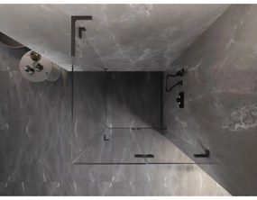 Mexen Lunar-F L, skládací sprchový kout pravý 80 x 80 cm, 8mm čiré sklo, grafitový profil, 836L-080-080-95-00-P