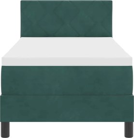 Postel s boxspringem s čelo Tmavě zelená 80 x 200 cm samet 3339203