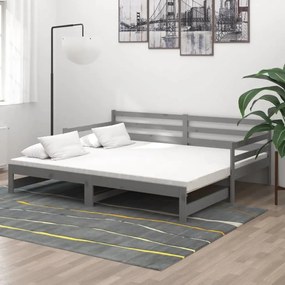 vidaXL Výsuvná válenda masivní borovice 2 x (90 x 200) cm [806958] Barva: Šedá