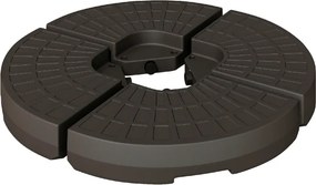 Stojan na slunečník naplnitelný 17 kg vody nebo 25 kg písku z HDPE v kávové barvě 100x100x10,5 cm pro slunečníky | Aosom.de