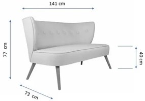 Designová pohovka Verena 141 cm modrá