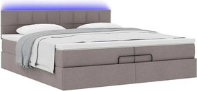 Osmanský rám postele s matracíes taupe 200x200cm textil 3312337