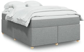 Box spring postel s matrací světle šedá 160 x 200 cm textil 3285387