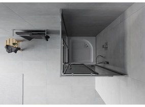 Mexen Rio čtvercový sprchový kout 70 x 70 cm, Grafitově černá, Chromovaná + sprchová vanička Rio, Bílá - 860-070-070-01-40-4510