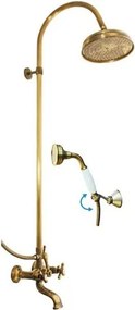 Vanová baterie RAV SLEZÁK Morava se sprchovým setem 150 mm stará mosaz MK159.5/3SM