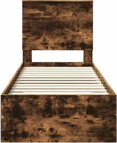 Rám postele Uzený dub a stříbrná 70 x 190 cm Kompozitní dřevo 3411372