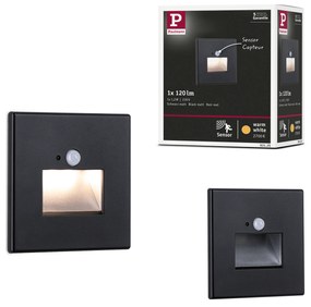 Paulmann 93135 Edge Quadro, svítidlo do stěny se senzorem, 1x1,2W LED 2700K, matná černá, 8x8cm