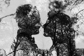 Obraz podoba lásky v černobílém provedení Varianta: 120x80