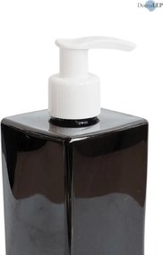 Dávkovač na mýdlo 500 ml černý s bílou pumpičkou LUNA