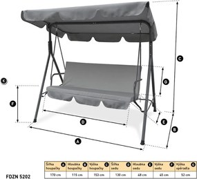 Zahradní houpačka šedá FIELDMANN FDZN 5202