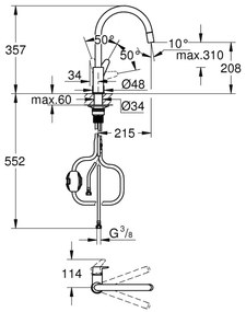 GROHE 30562000 - Dřezová baterie START CURVE 357 mm lesklý chrom