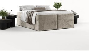 Světle hnědá boxspring postel s úložným prostorem 160x200 cm Yoko – Maison de Rêve