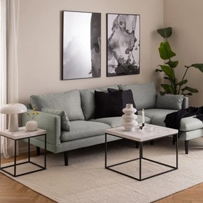 Bílý konferenční stolek s deskou v dekoru mramoru 60x60 cm Barossa – Actona