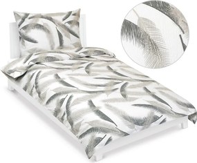 Bellatex Krepové povlečení Šedá,Bílá 140x220 cm, 70x90 cm