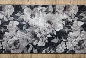 Protiskluzový běhoun LOTUS BOUQUET 52901 květy šedý / béžový - hotový rozměr