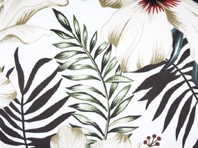Sametový polštář vzor listů 45 x 45 cm bílá/ zelená OKRA Beliani