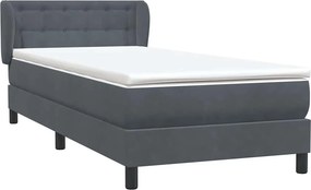 Box spring postel s matrací tmavě šedá 80x220 cm samet 3317884