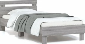 vidaXL Rám postele s čelem a LED osvětlením 90 x 200 cm [838715] Barva: šedá sonoma