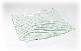 BDK-GLASS Čtvercové skleněné talíře NATURE SEA Rozměr: 20x20cm