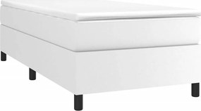 vidaXL Box spring postel 90 x 200 cm umělá kůže [3121024] Barva: Bílá