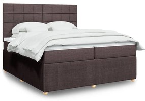 Box spring postel s matrací tmavě hnědá 200x200 cm textil