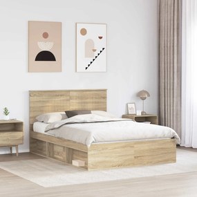 Rám postele s čelo Sonoma 140 x 200 cm Masivní borové dřevo 3411003
