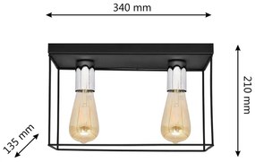 Stropní svítidlo FINN 2xE27/15W/230V černá/chrom