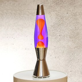 Mathmos S169W + TEL1203 Astrobaby, originální lávová lampa, 1x28W, fialová s oranžovou lávou, 43cm