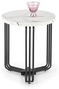 HALMAR Konferenční stolek Antica-S 40x45cm - bílý mramor/černá