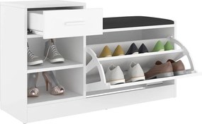Lavice s botníkem bílá 94,5 x 31 x 57 cm kompozitní dřevo 326741