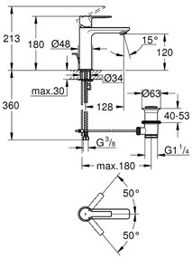 Grohe Lineare - Páková umyvadlová baterie s odtokovou garniturou, chrom 32114001