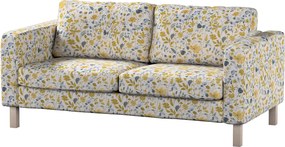 Potah na pohovku IKEA  Karlstad 2-místná, nerozkládací, krátký barva žlutá látka pletený vzor, vzorované