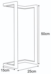Nástěnný držák na ručníky KS-48 černý 50x25x15 cm