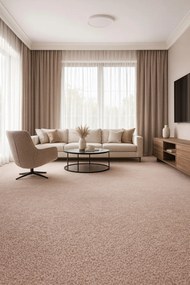 Associated Weavers, Metrážový koberec Spinta 49, na míru, šíře 4m, béžová, filc, ložnice