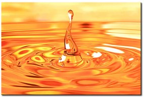 Obraz Padající kapka - oranžová (1-dílný) - 3D abstrakce s vodou